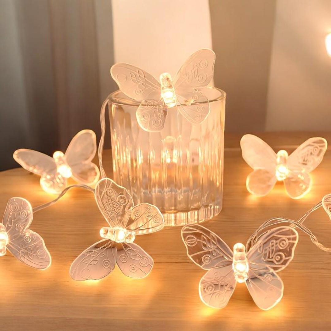 1.5m Butterfly LED Fairy Light String Garland Butterfly Lantern Girls ...