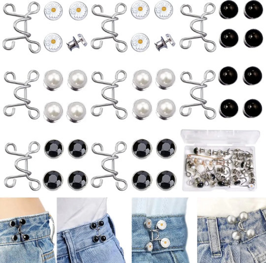 2/1pcs Detachable Waist Buckle Extender Set Sewing Free Jean Pants ...