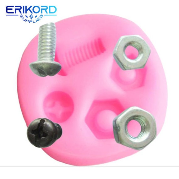 3D Industrial Steampunk Hardware Screw Nut Silicone Fondant | Etsy