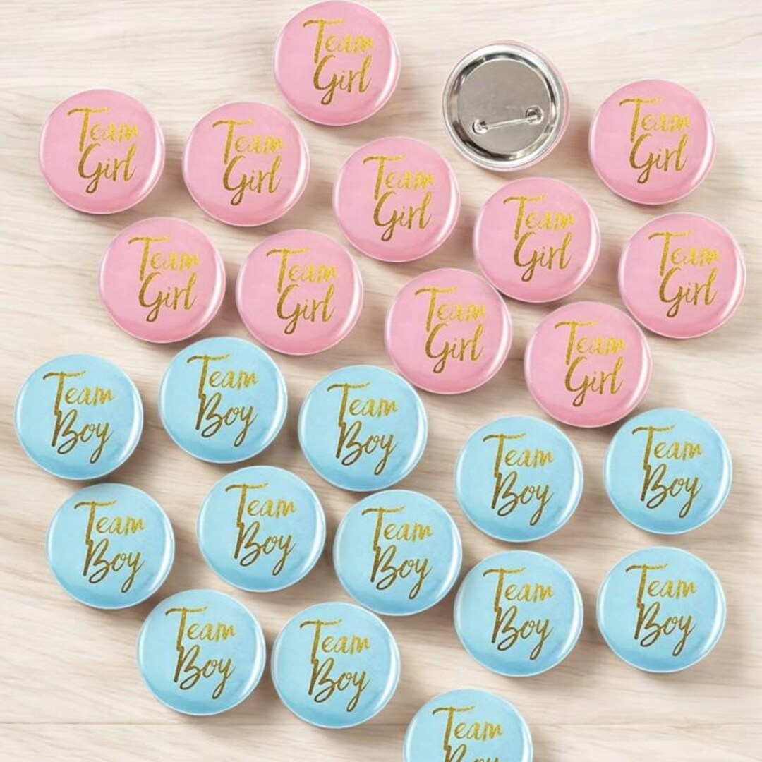 12pcs Team Boy Team Girl Gender Reveal Pins Guess the Baby Gender Baby ...