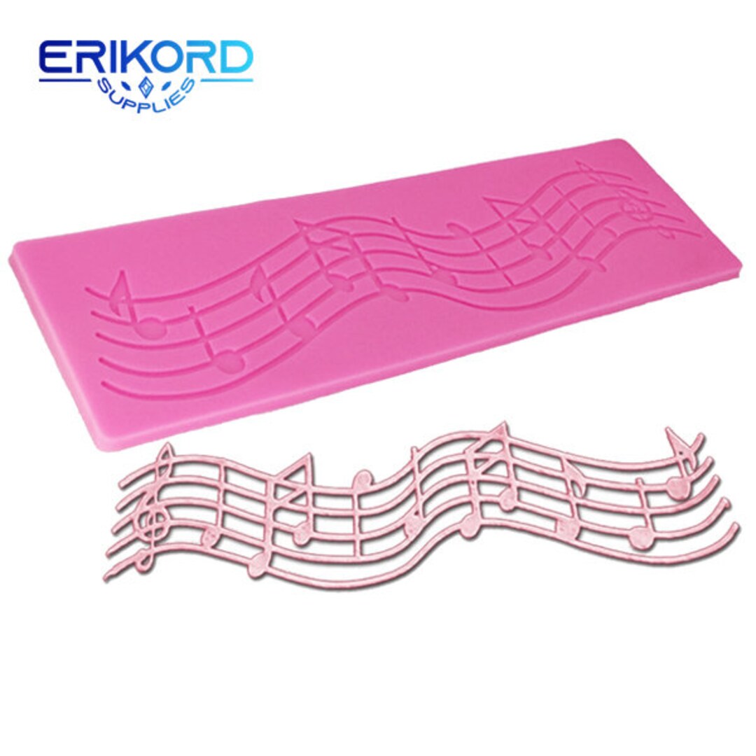1pcs Musical Note Silicone Fondant Cake Molds Lace Mat Chocolate ...