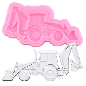 3D Excavator Silicone Mold Tractor DIY Baby Birthday Fondant Cake ...