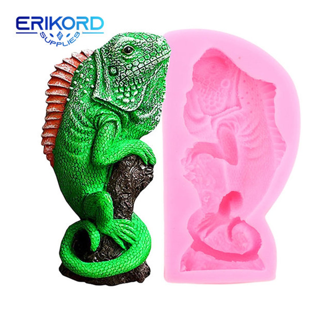 3D Gecko Salamander Silicone Molds Lizard Resin Clay Soap Candle Mold ...