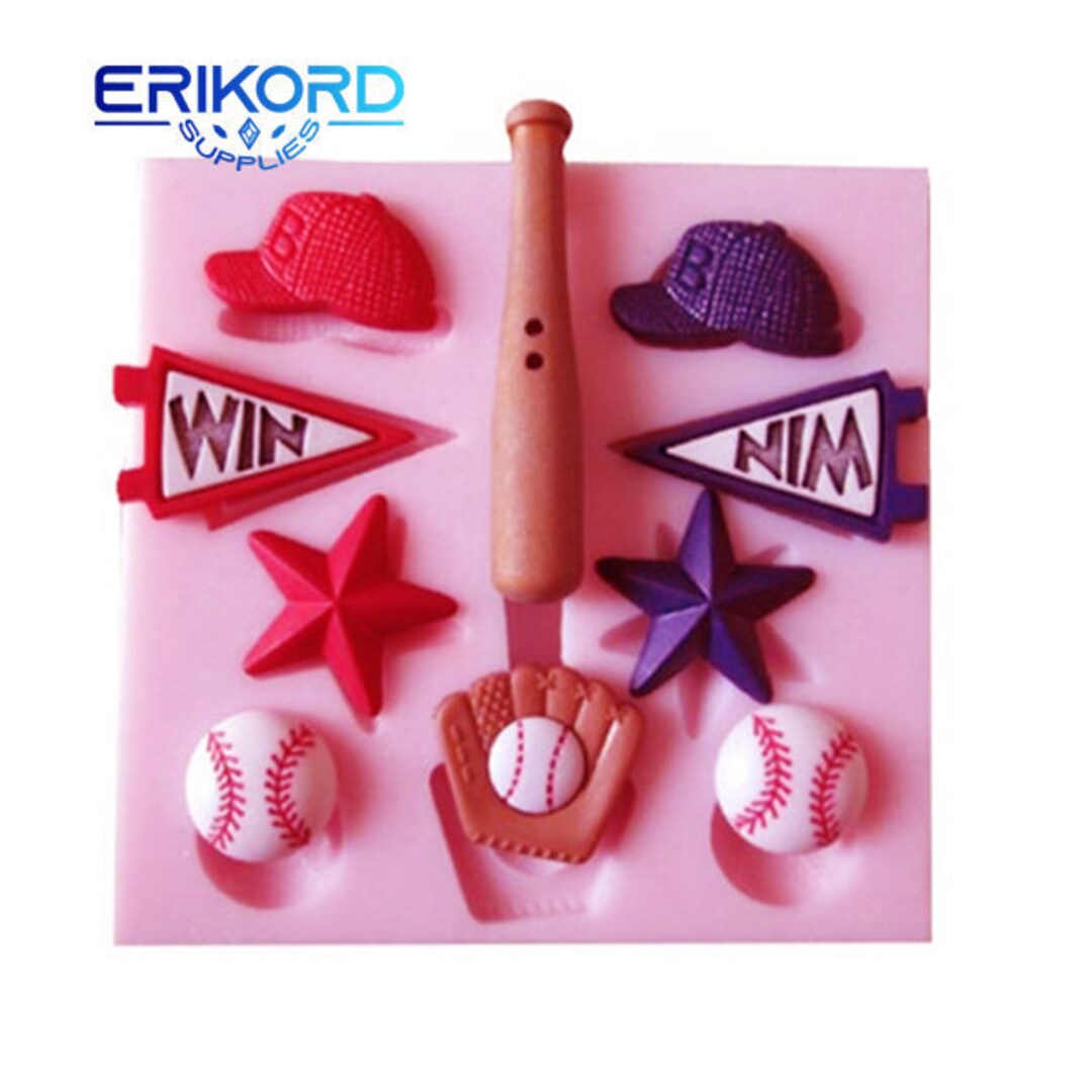 1pcs Sport Series Baseball Softball Golf Silicone Mold Hats Fondant ...