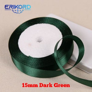 25 Yards 6 - 76mm Dark Green Silk Satin Ribbon Wedding Party Home ...