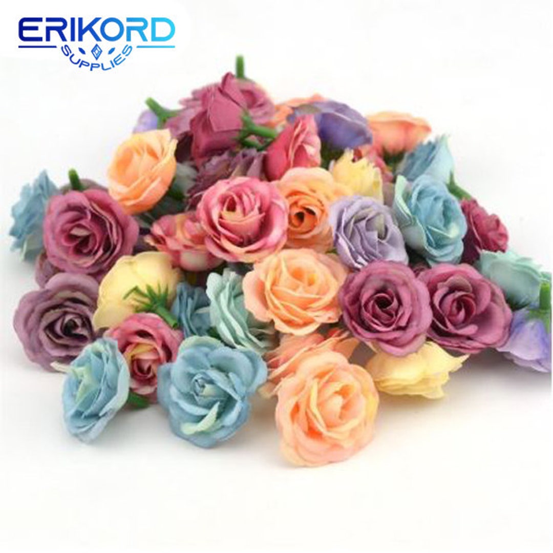 10pcs 2.5cm Mini Rose Cloth Artificial Flower for Wedding Party Home ...
