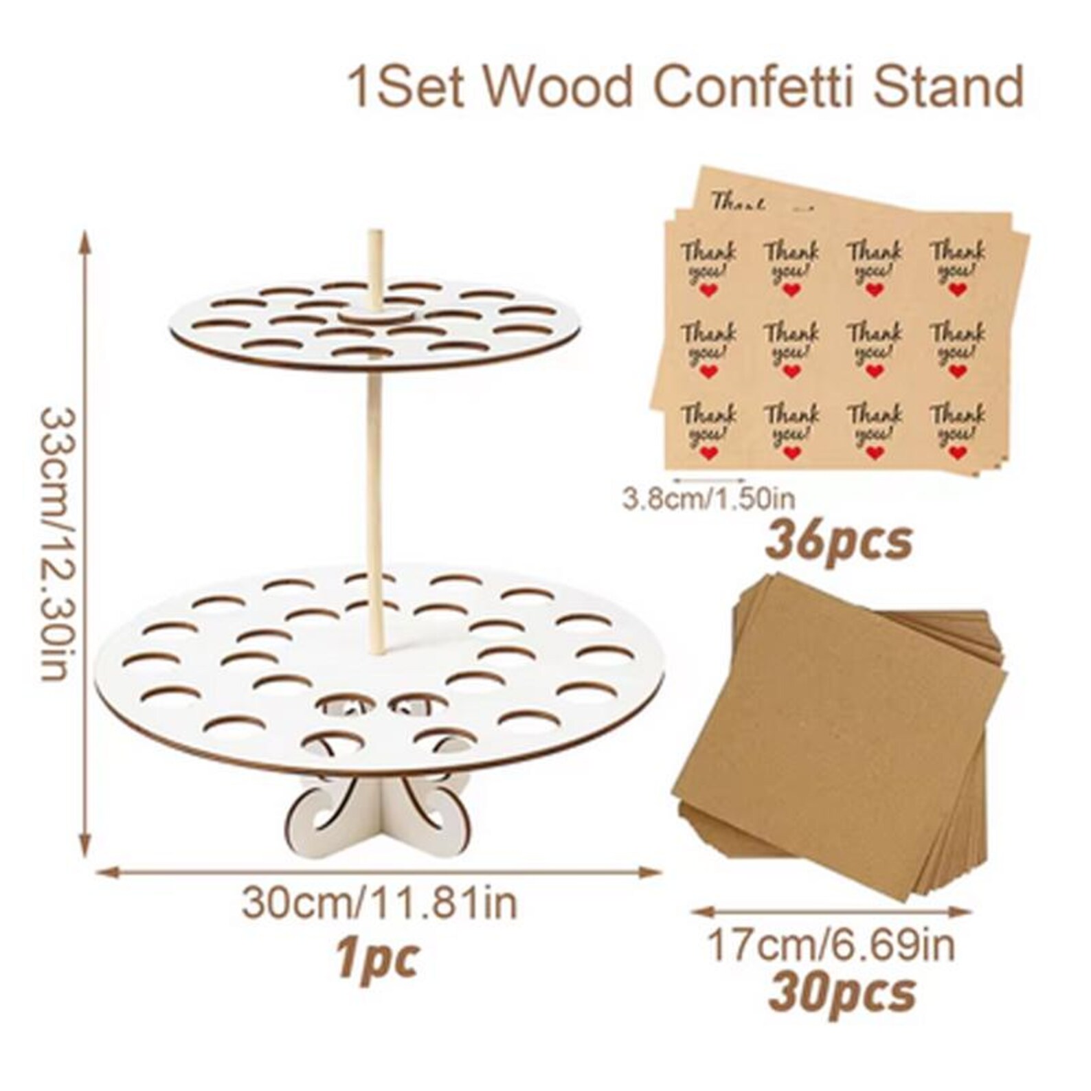 Wood Paper Wedding Confetti Cone Tray Wedding Confetti Cone Holder ...
