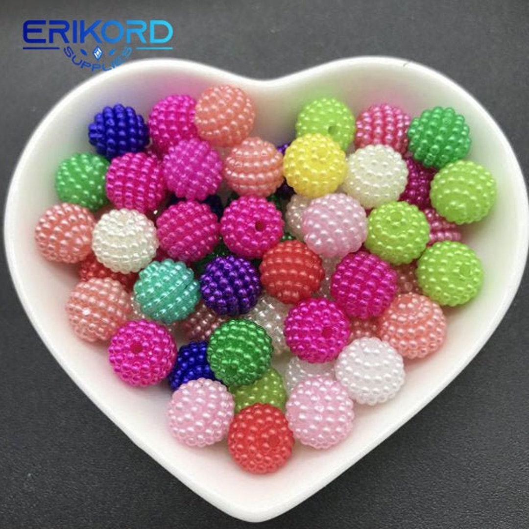 50pcs 10mm Acrylic Beads Bayberry Beads Round Loose Beads Fit Europe ...