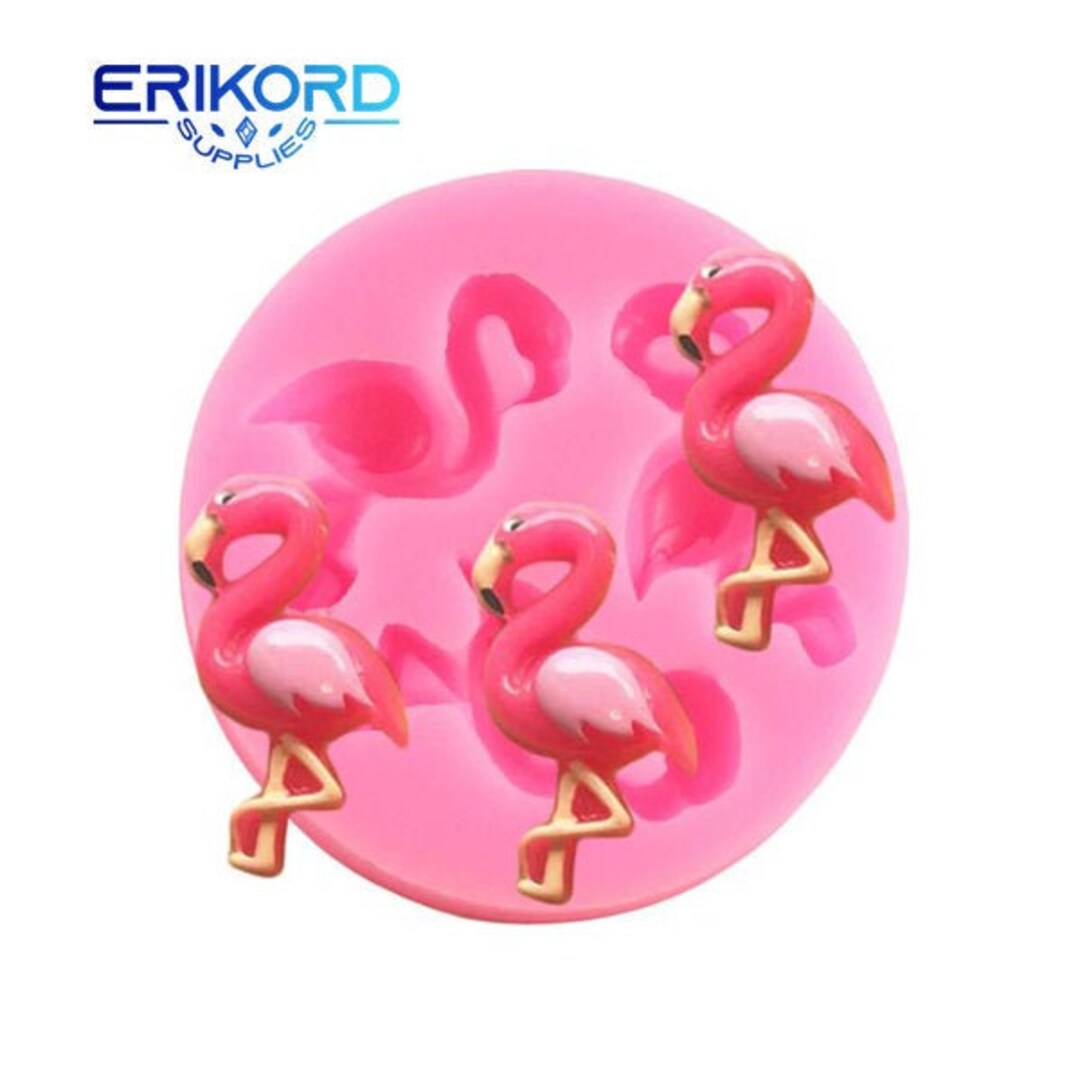 3d Flamingos Silicone Molds Fondant Baby Birthday Cake Decorating Tools ...