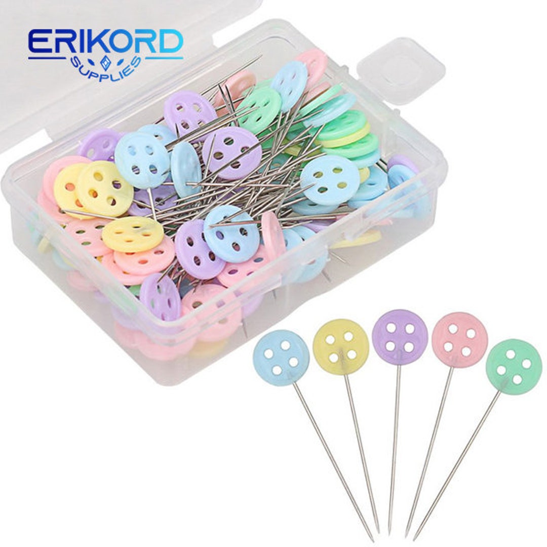 100/50 Pcs Patchwork Needle Craft Flower Button Head Pins Embroidery ...