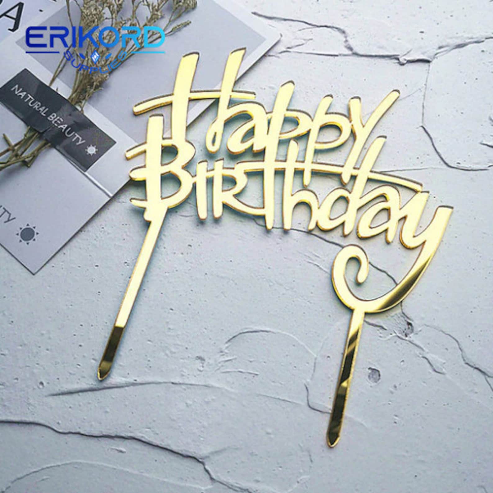 Acrylic Happy Birthday Cake Topper Creative Cake Decoration - Etsy