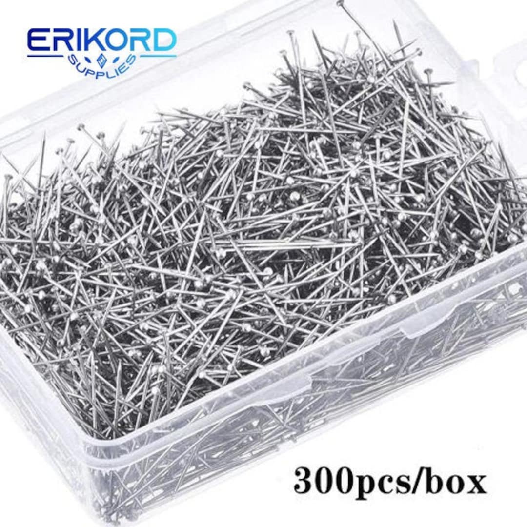 300pcs 35mm Stainless Steel Sewing Pins Dressmaker Straight Quilting ...