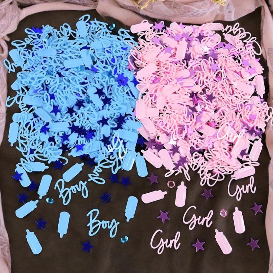 Gender Reveal Blue Pink Baby Shower Confetti Sequins Confetti Table ...