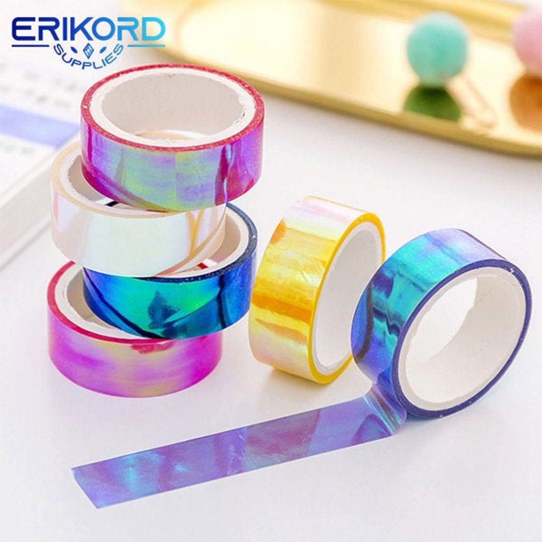 Metallic Glitter Rainbow Washi Tape Laser Paper Tape Stationery ...