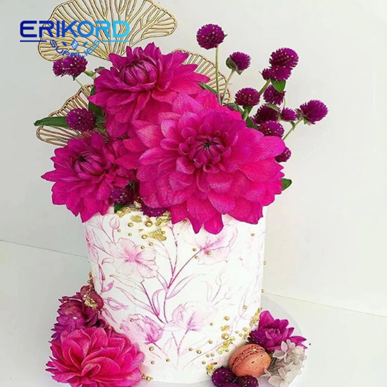 Acrylic Gold Ginkgo Leaves Cake Topper Happy Birthday Wedding ...