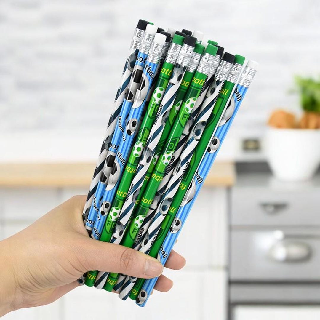 12/24 Pieces Football Party Pencils Kids Soccer Sport Themed Birthday ...