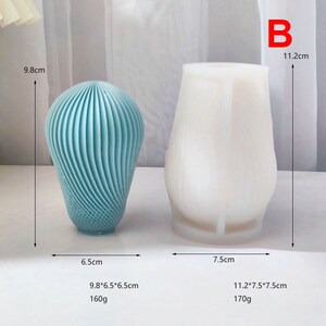Handmade Geometric Silicone Mold for Spiral and Wavy Candles DIY Soap ...