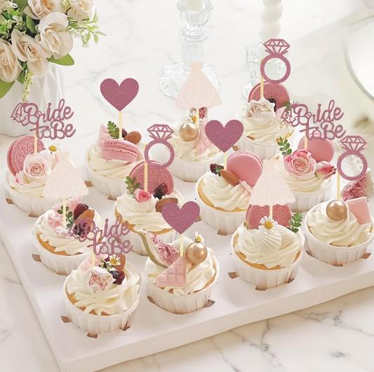 12pcs Bride to Be Cupcake Topper Wedding Cupcake Topper Bachelorette ...