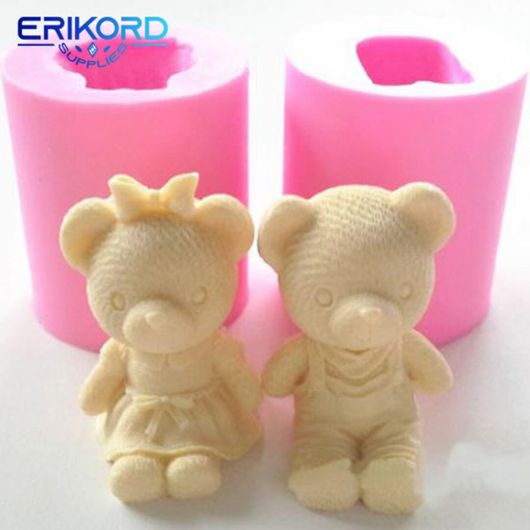 Cute Bear Boy Girl Silicone Soap Mold Fondant Cake Decorating Tools ...