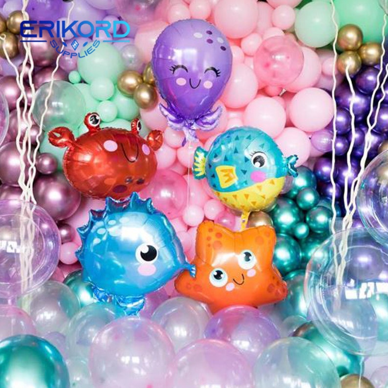 5pcs Cute Fish Sea Animal Balloons Starfish Sea Horse Crab | Etsy