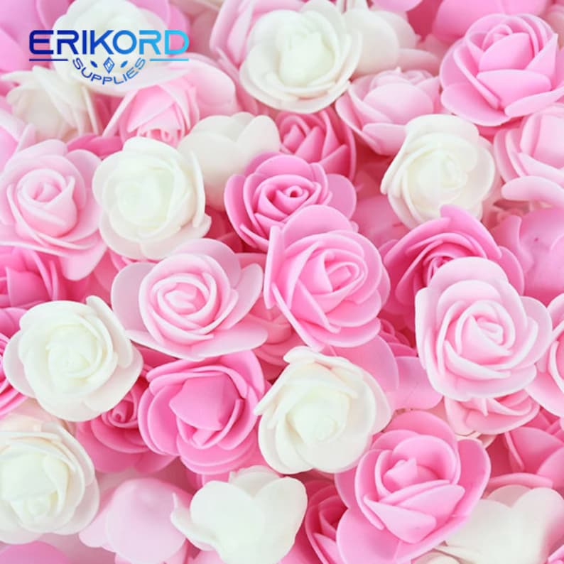 50/100/200 Pieces 3.5cm Pe Foam Rose Head Artificial Flower for Wedding ...