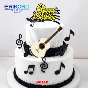 Piano Music Theme Acrylic Cake Topper Musical Notes Happy Birthday Cake ...