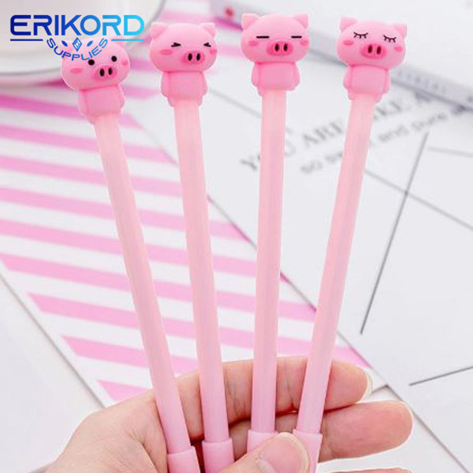 1pc Pig Pen Kawaii Cute Kawaii Pink Pig Gel Pen Fashion School | Etsy