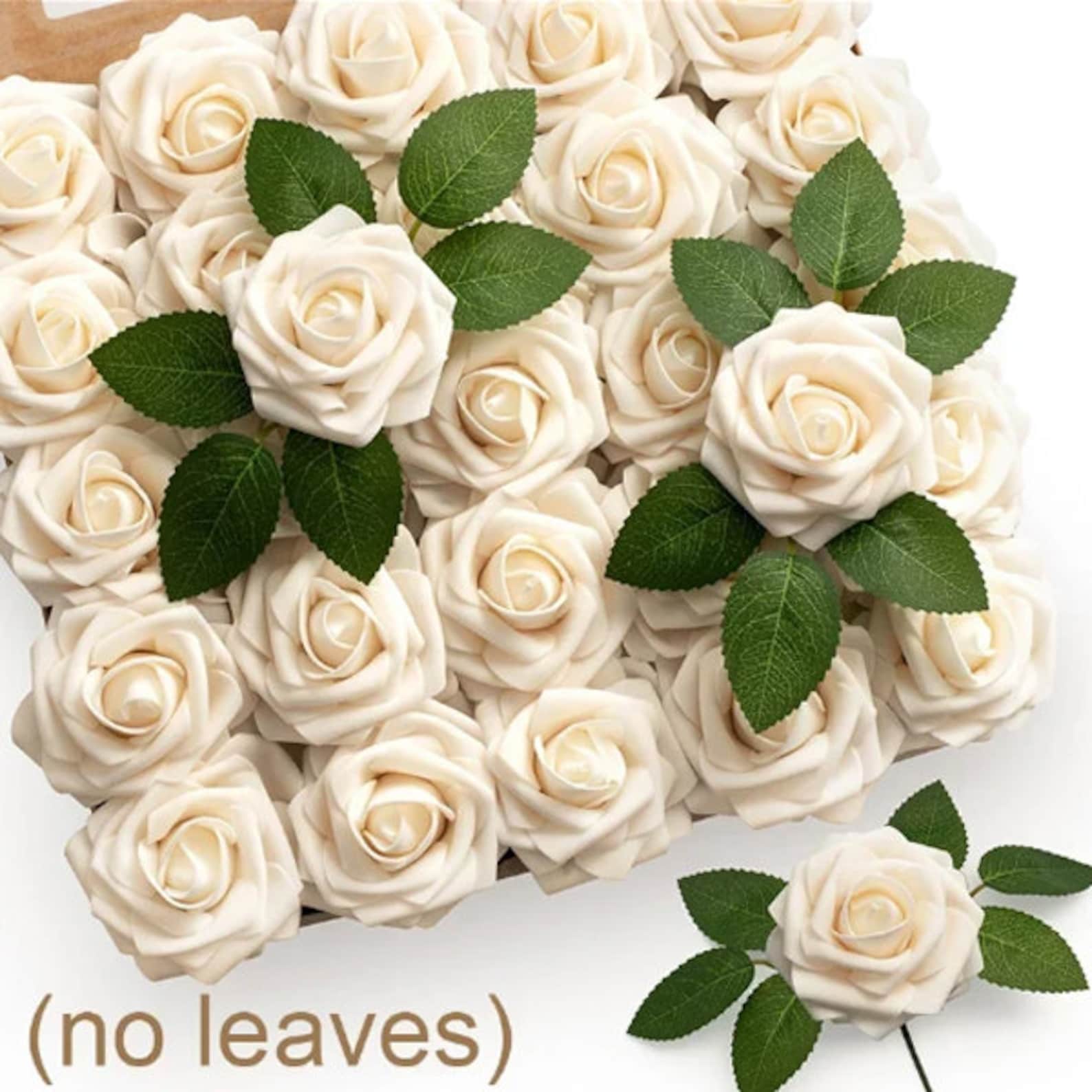10/20/30pcs XL Artificial Roses Flowers Foam Fake Rose Heads With Stems ...