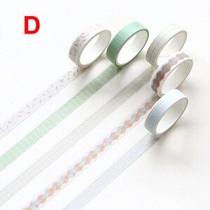5 Rolls 3M Mini Washi Tape Set Creative Basic Skinny Masking Decorative ...