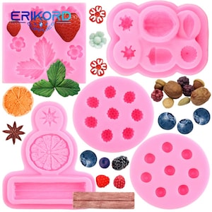 Blueberry Raspberry Strawberry Silicone Mold Nuts Berries Fondant Molds ...
