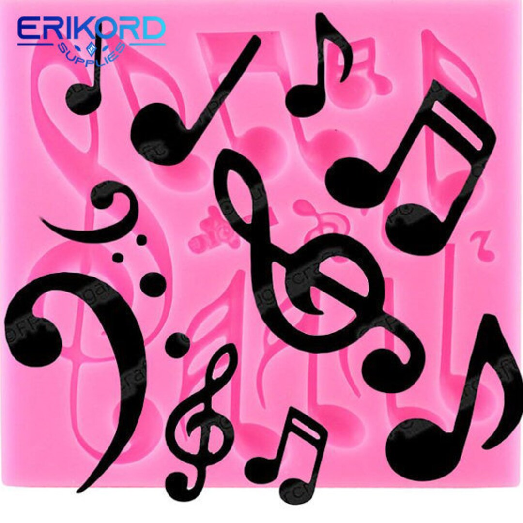 Music Silicone Molds Musical Notes Cupcake Topper Fondant Cake ...