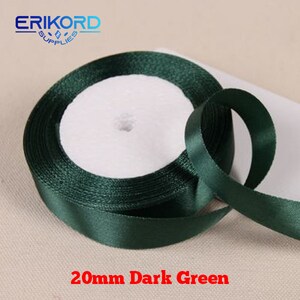 25 Yards 6 - 76mm Dark Green Silk Satin Ribbon Wedding Party Home ...