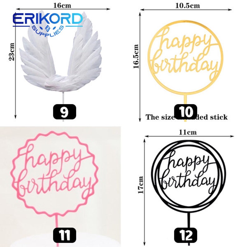 Angel Wings Cake Topper Cake Decoration Angel Happy Birthday Party ...
