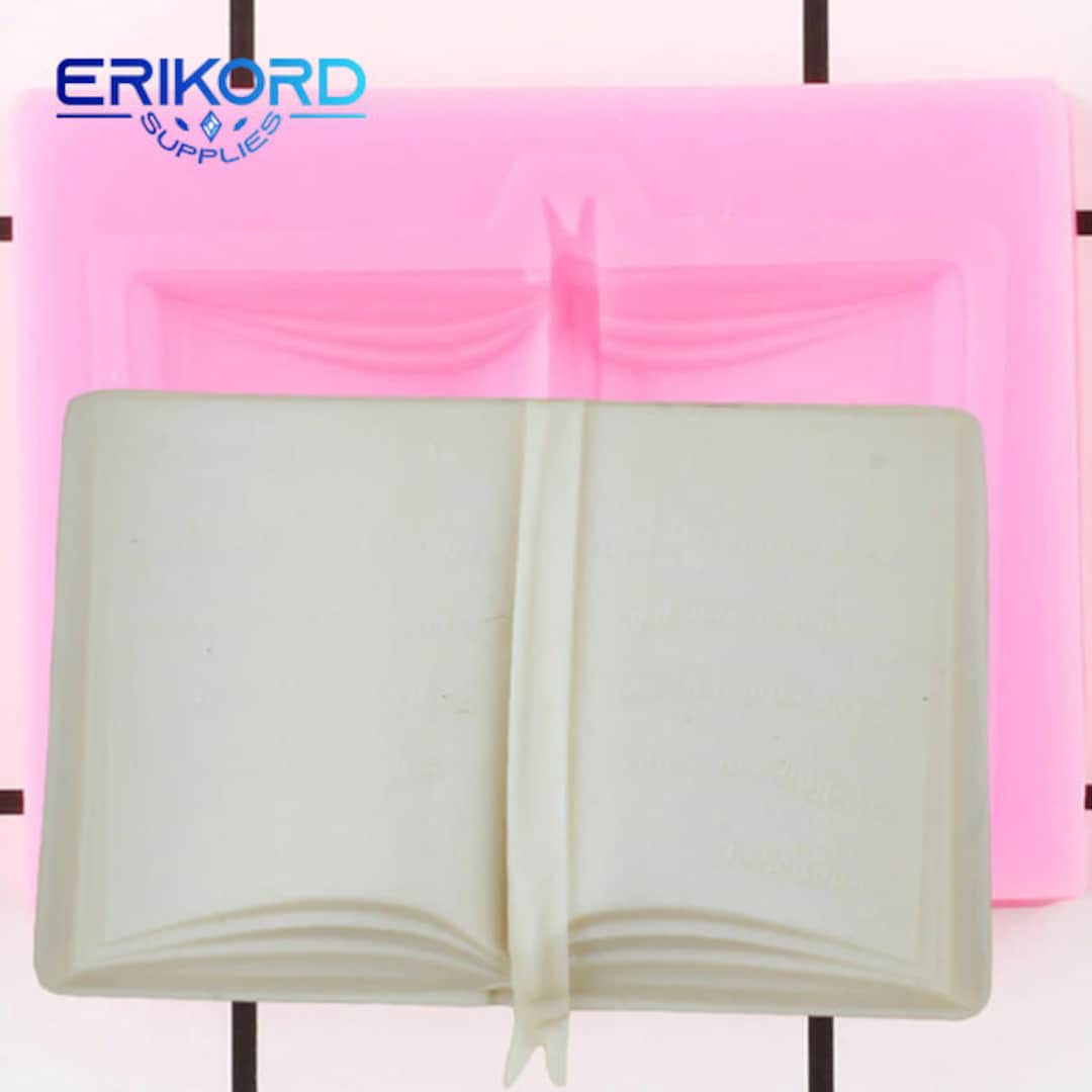 3D Book Silicone Molds Baby Birthday Cupcake Fondant Cake Decorating ...
