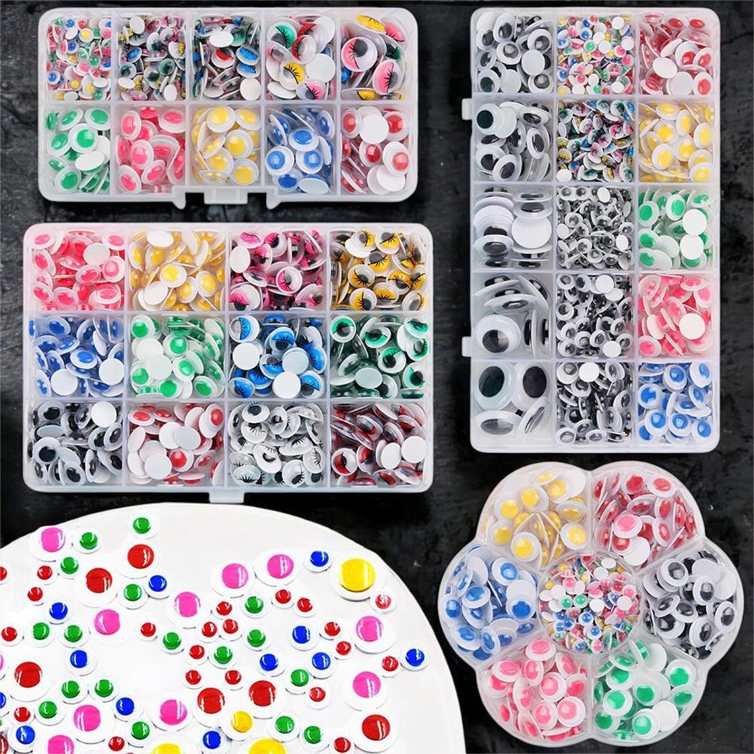 Googly Eyes Multicoloured Assorted Sizes Plastic Movable Self-adhesive ...