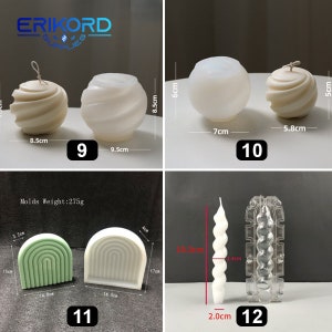3D Long Spiral Pillar Candle Molds for Making DIY Candle Romantic ...