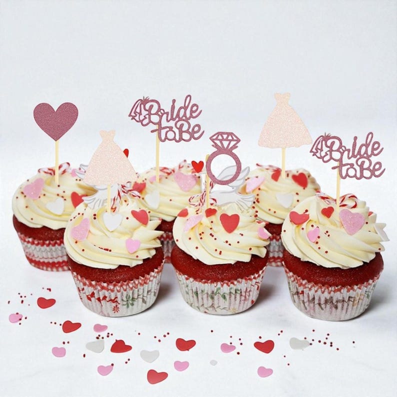 12pcs Bride to Be Cupcake Topper Wedding Cupcake Topper Bachelorette ...