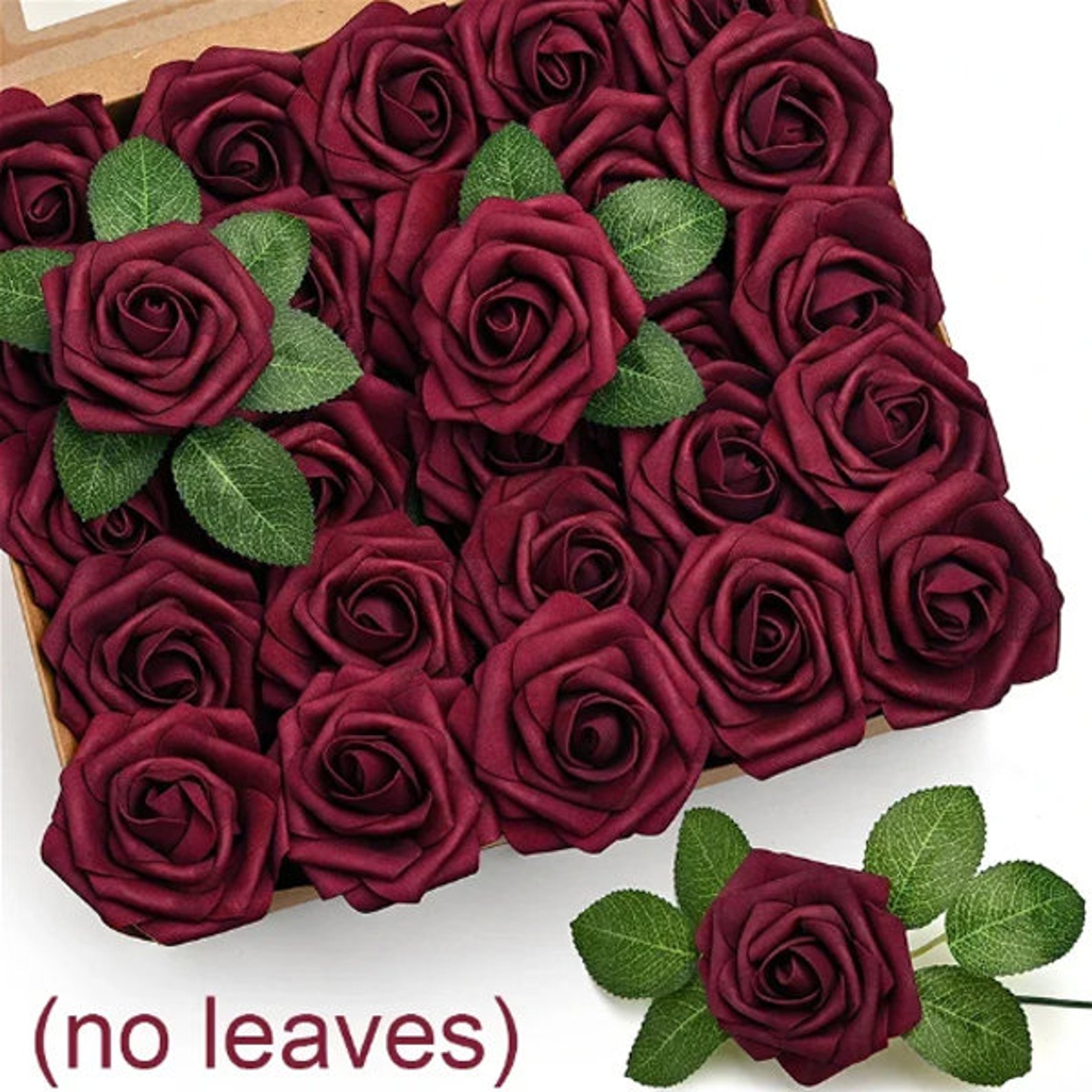 10/20/30pcs XL Artificial Roses Flowers Foam Fake Rose Heads With Stems ...