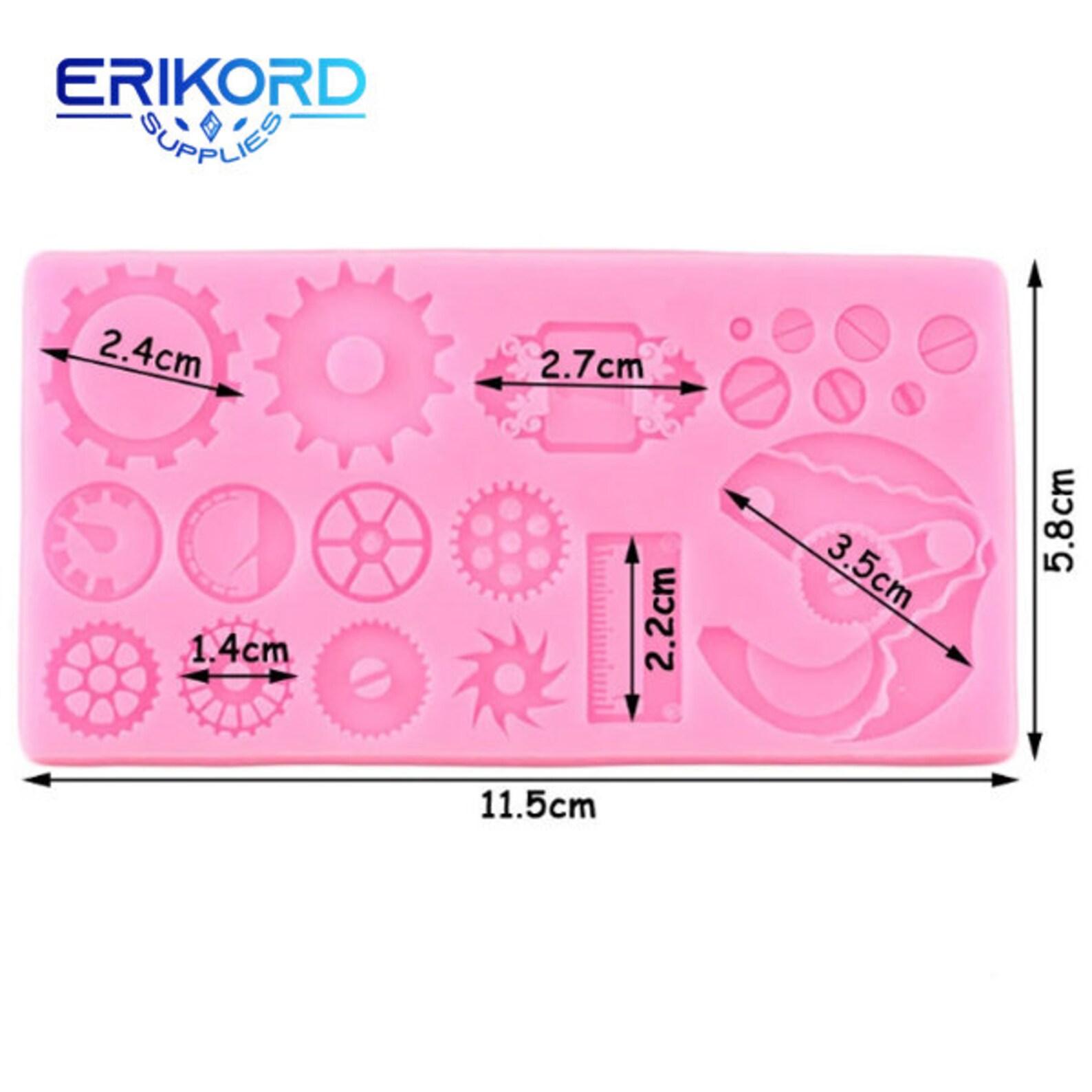 3D Mechanical Screw Gears Silicone Molds Steampunk Cupcake Topper ...