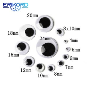 4-24MM Mixed Googly Eyes DIY Craft Supplies Self-adhesive Wiggly ...