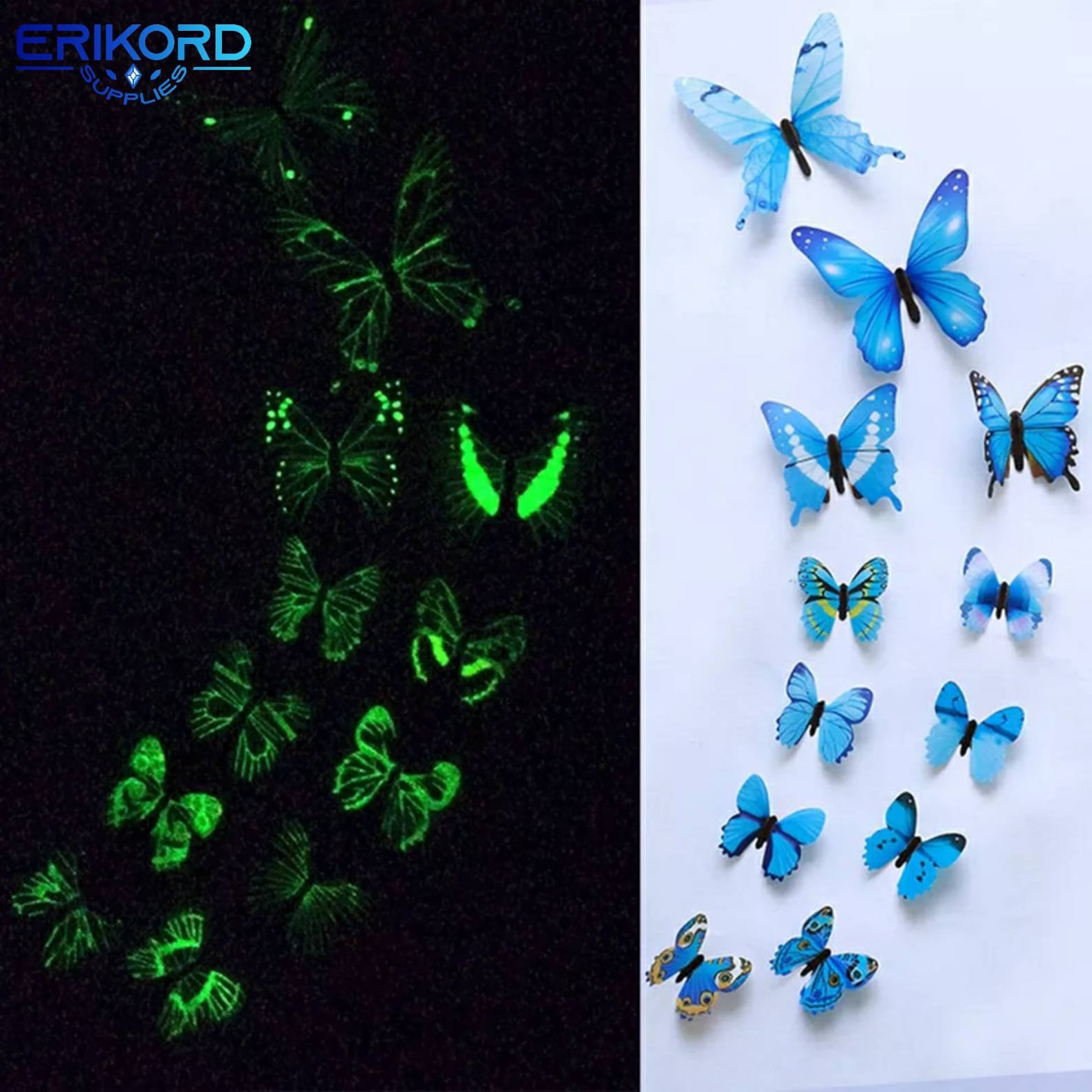 Glowing Butterfly Glow in the Dark 12pcs Butterfly Stickers - Etsy