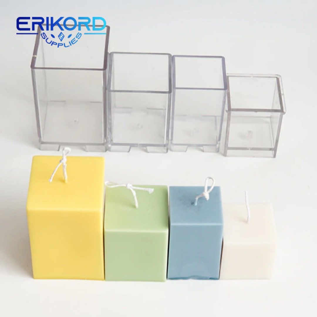 Square Candle Plastic Mold DIY Homemade Aromatherapy Candle Acrylic Pc ...