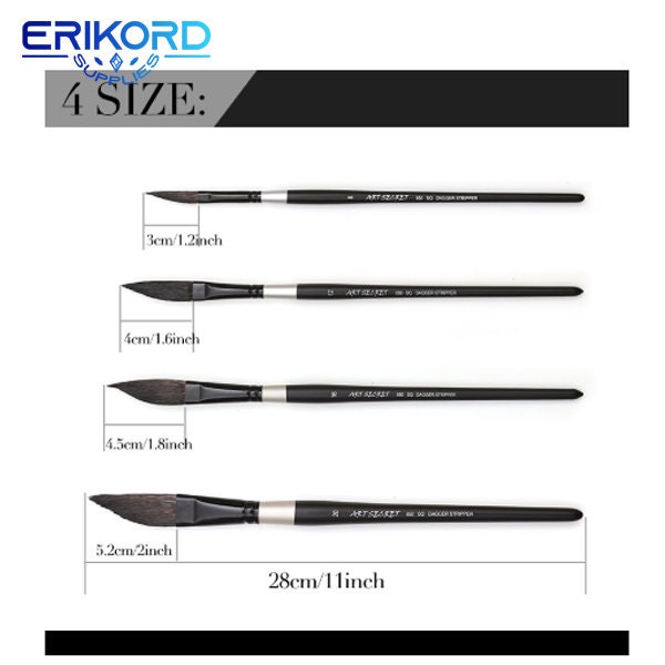 Squirrel Hair Watercolor Brush Dagger Type Art Painting Brushes for ...