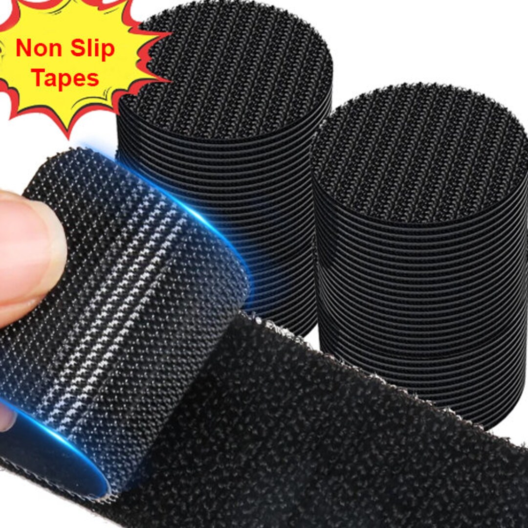 20/2pcs Carpet Mat Fixing Stickers Self Adhesive Hook and Loop Fastener ...