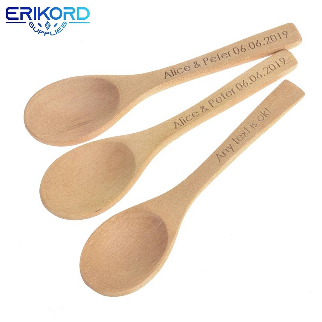 50pcs Personalized Engraved Mini Wood Spoons Wooden Spoons Kids Cooking ...