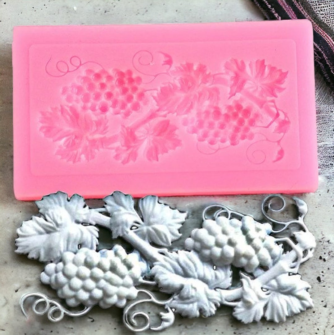 Delicate 3D Grape Sugarcraft Silicone Mold for Cake Borders Fondant ...