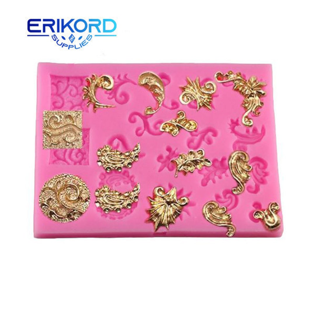 Baroque Scrolls Silicone Fondant Molds Cake Decorating Tools Flower ...