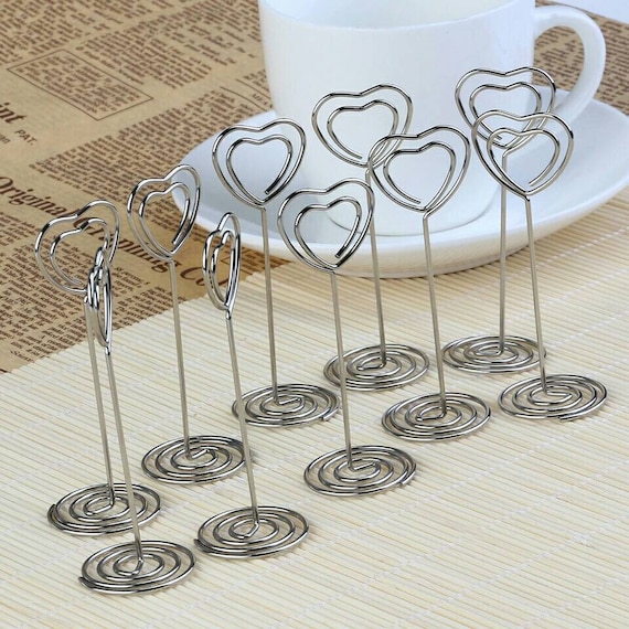 Place Card Holder Clips 10pcs Place Card Holder Heart Shape Wedding