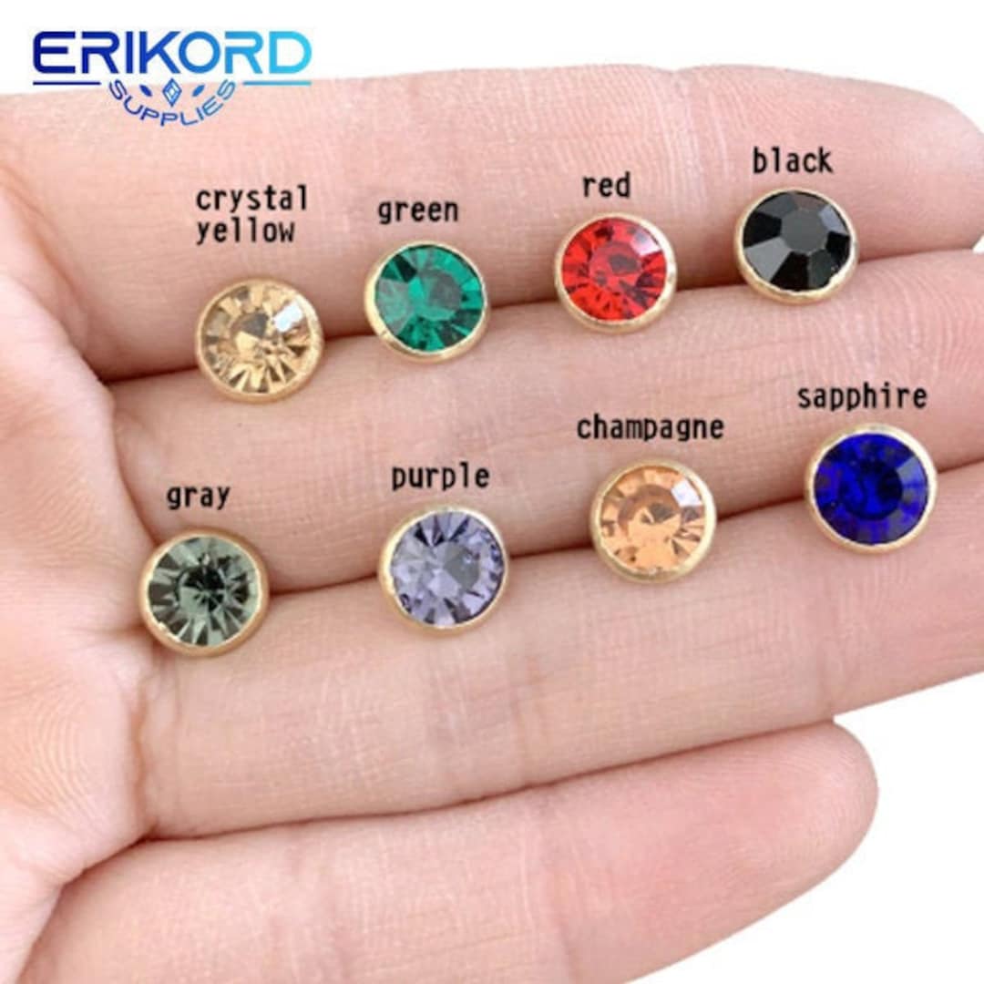 30sets 8mm Crystal Rhinestone Rivets Diamante Studs DIY Crafts Hair ...