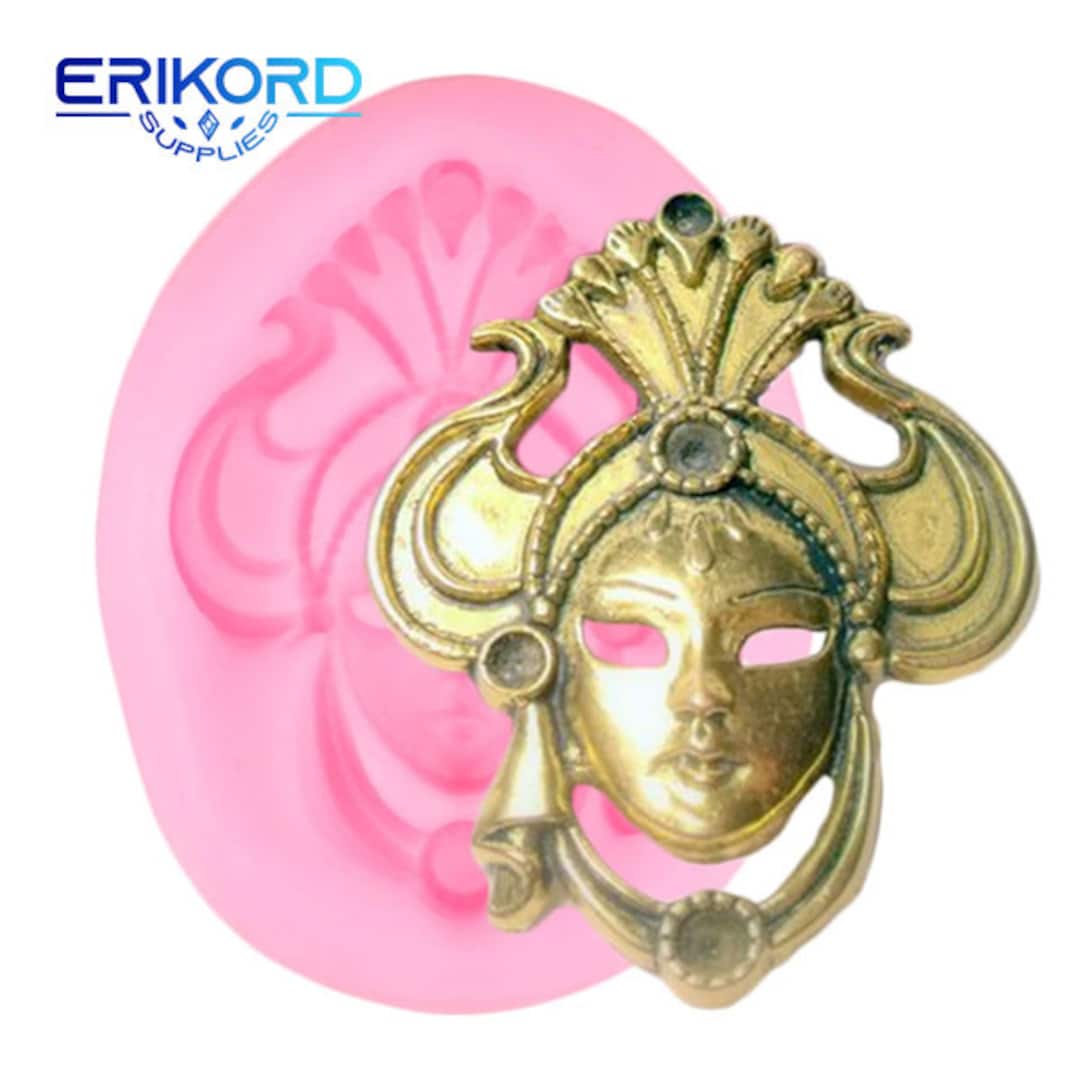 3D Masquerade Mask Face Silicone Mold DIY Party Cupcake Topper Fondant ...